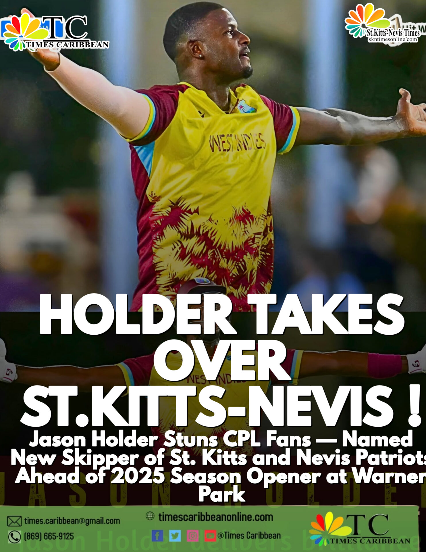 Jason Holder Named New Skipper of St. Kitts and Nevis Patriots Ahead of ...
