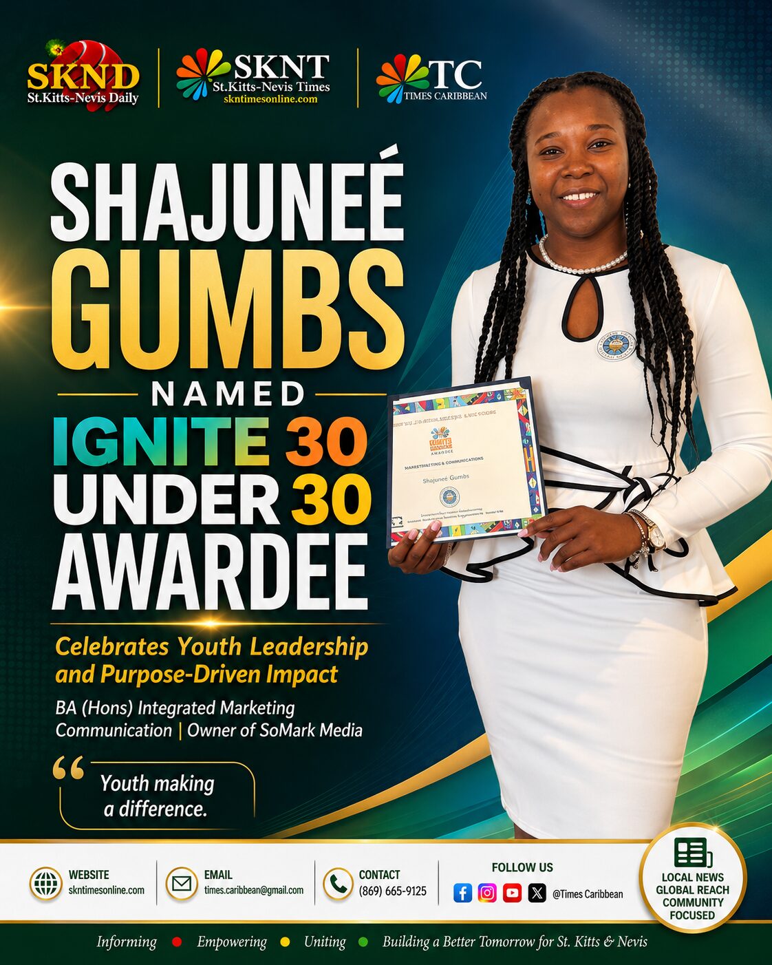 Shajuneé Gumbs Named Ignite 30 Under 30 Awardee, Celebrates Youth ...